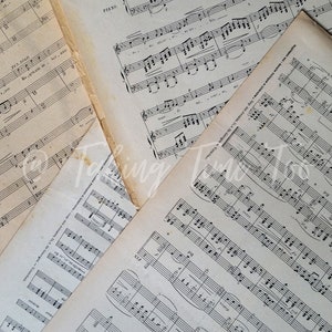 Printable French Antique Music Collages. Musical Backgrounds for Junk ...