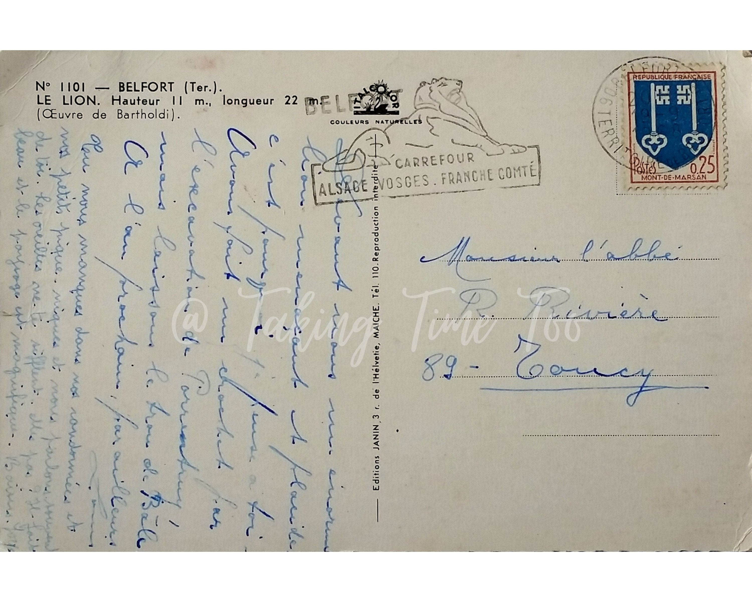 Printable Vintage French Postcard Backs, Each Handwritten in Very ...