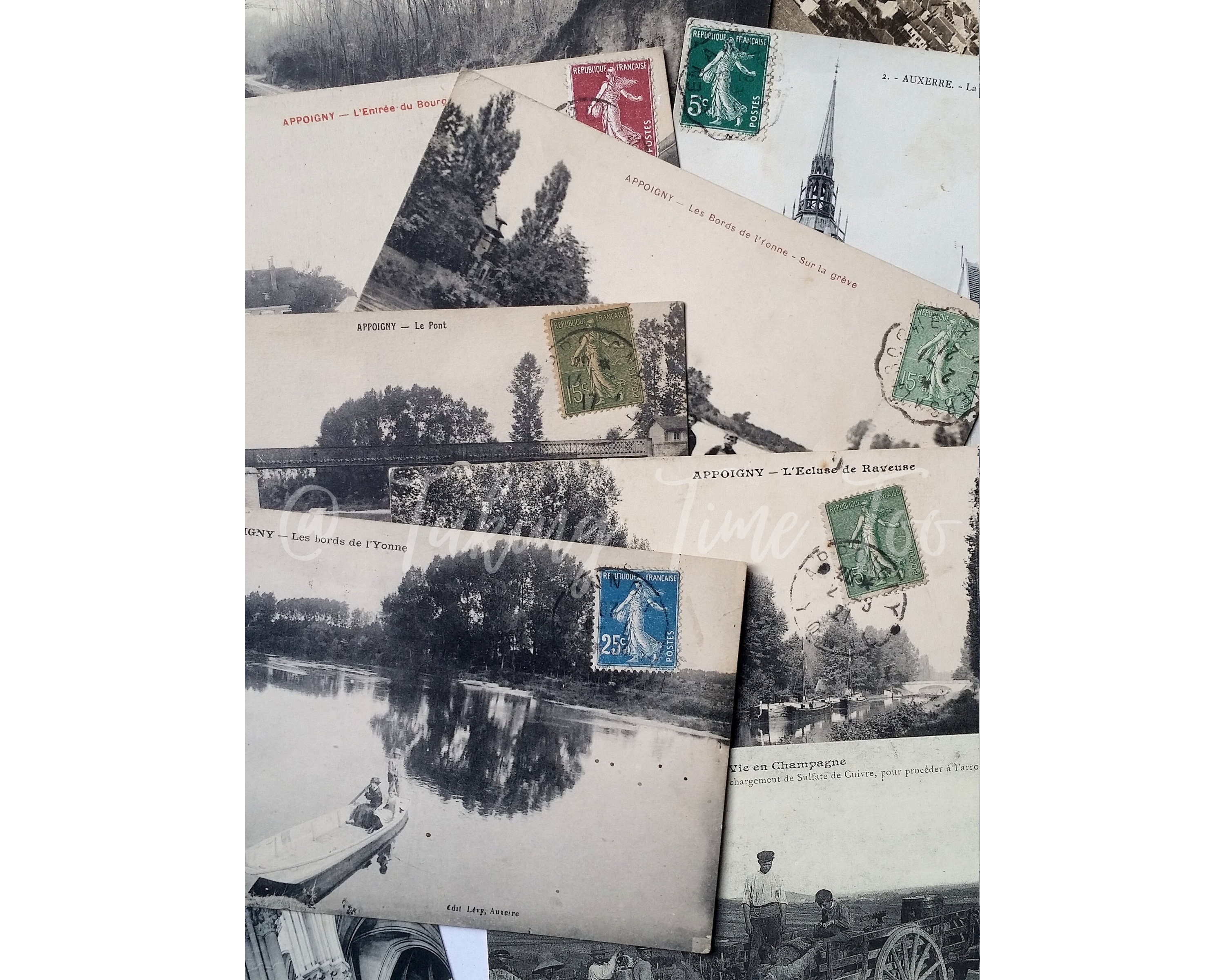 Printable Vintage French Postcard Collages, Different Collections and ...