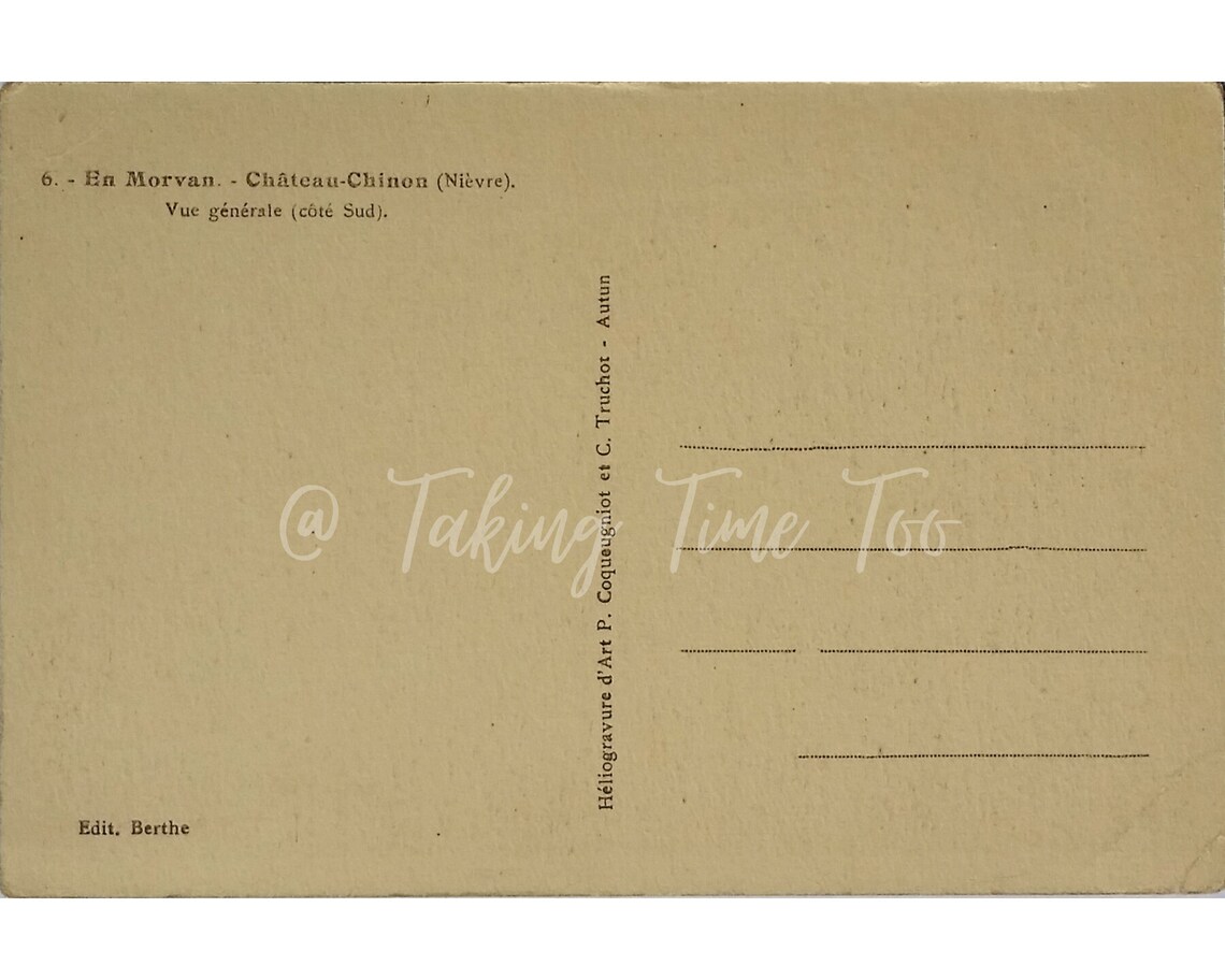 Printable 1920s French Vintage Postcards, Set of 4 Blank Card Back in ...