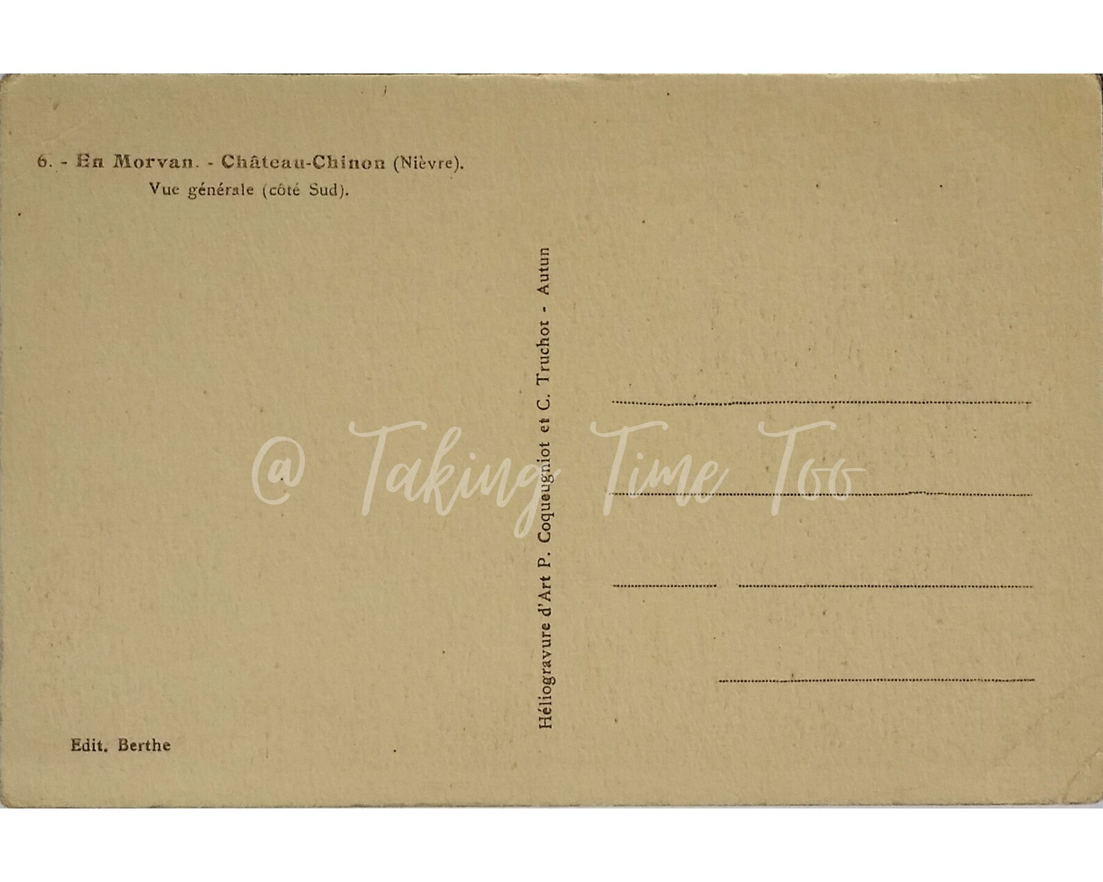 Printable 1920s French Vintage Postcards, Set of 4 Blank Card Back in ...