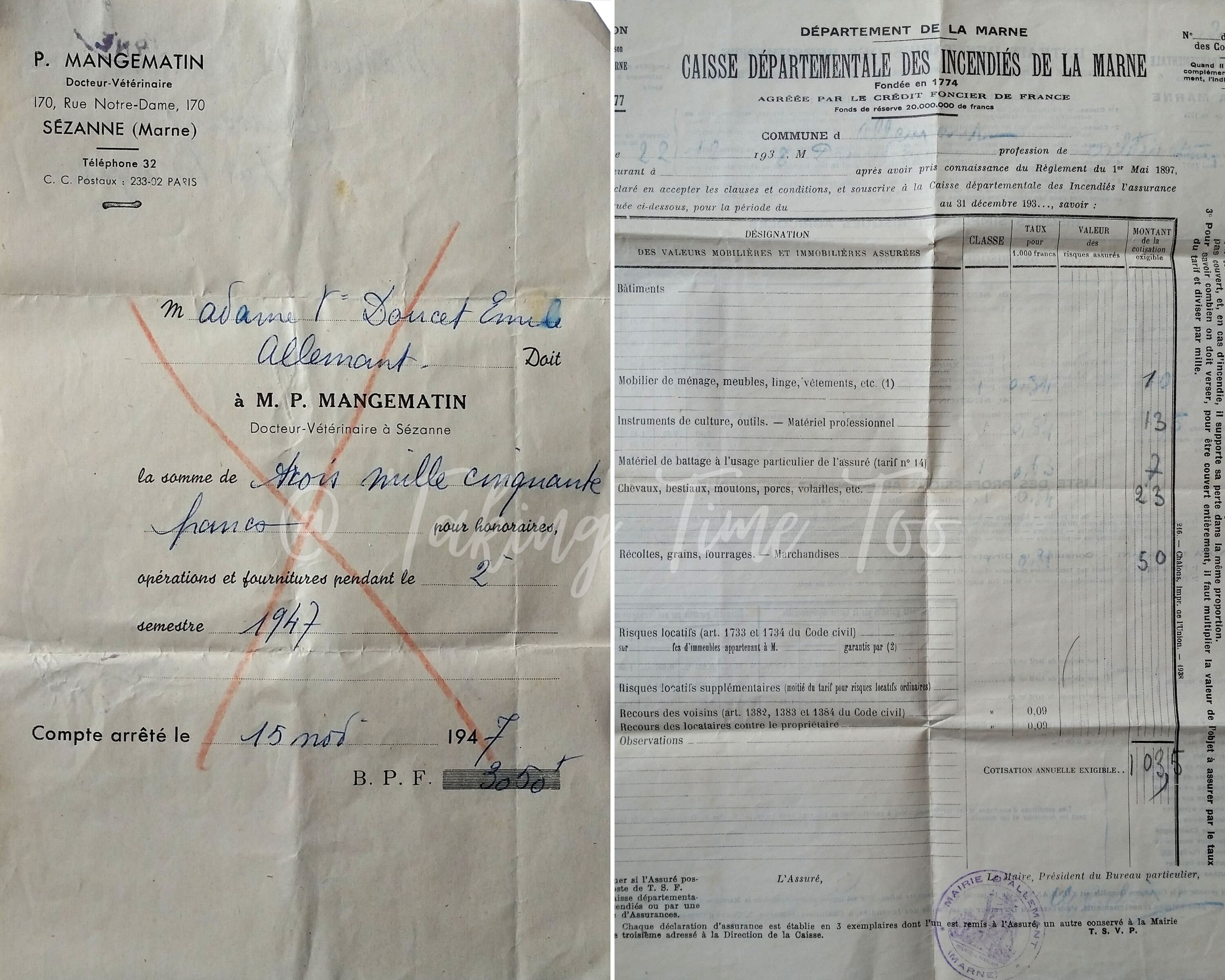 Printable Vintage French Receipt Collage and Individual Ephemera From ...