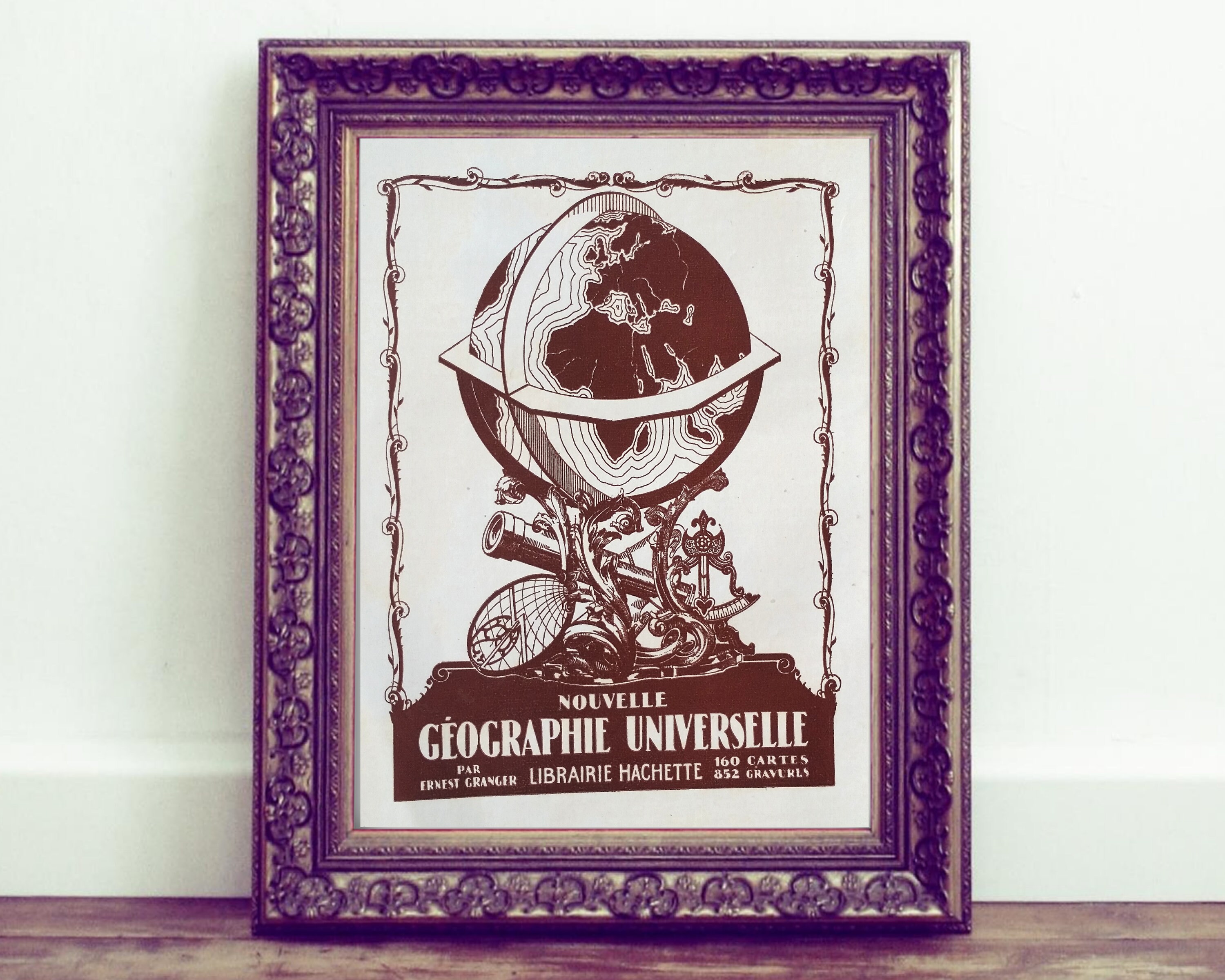 Printable French Ephemera 1920s Geography Club Leaflet for Ernest ...