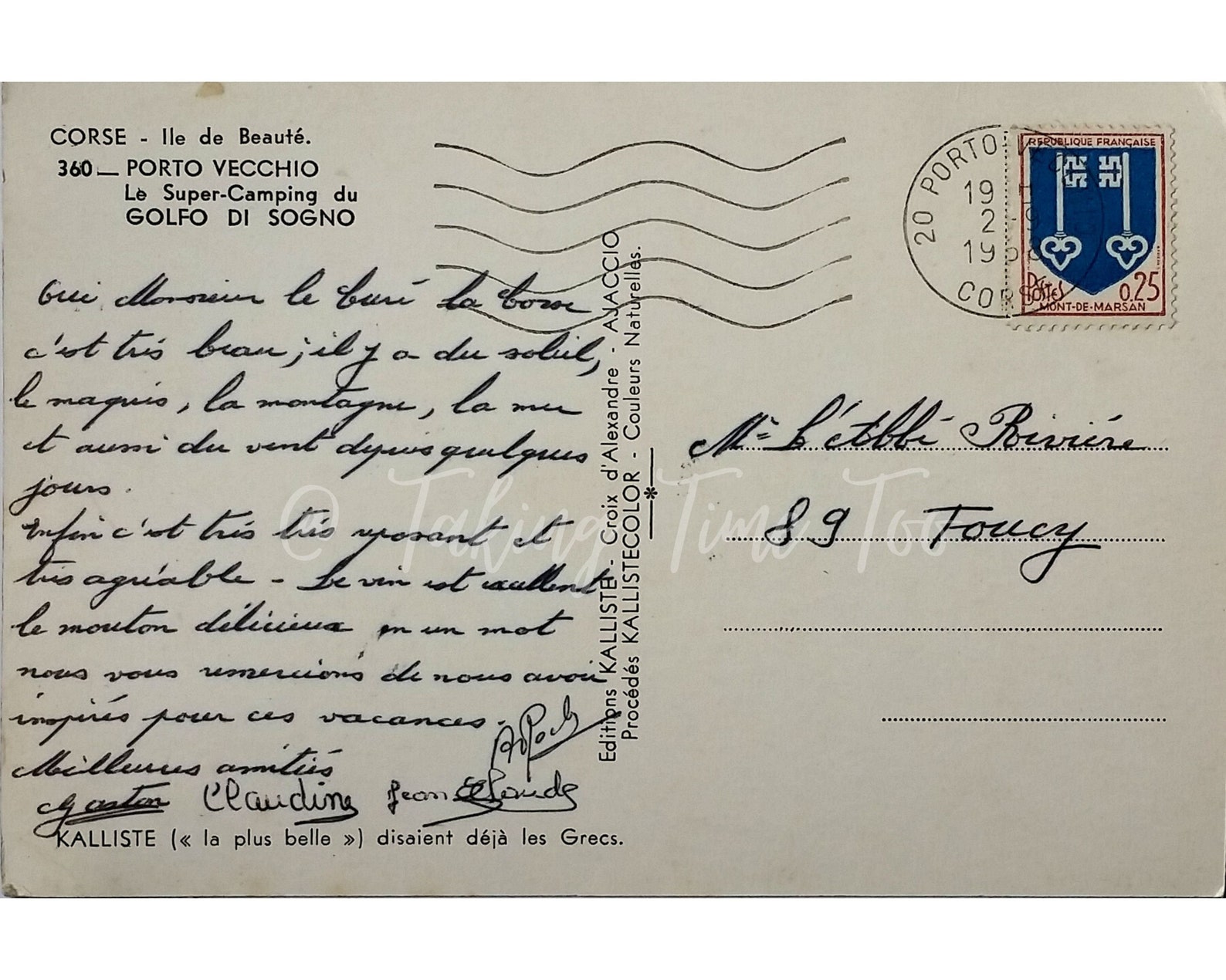 Printable Vintage French Postcard Backs, Each Handwritten in Very ...