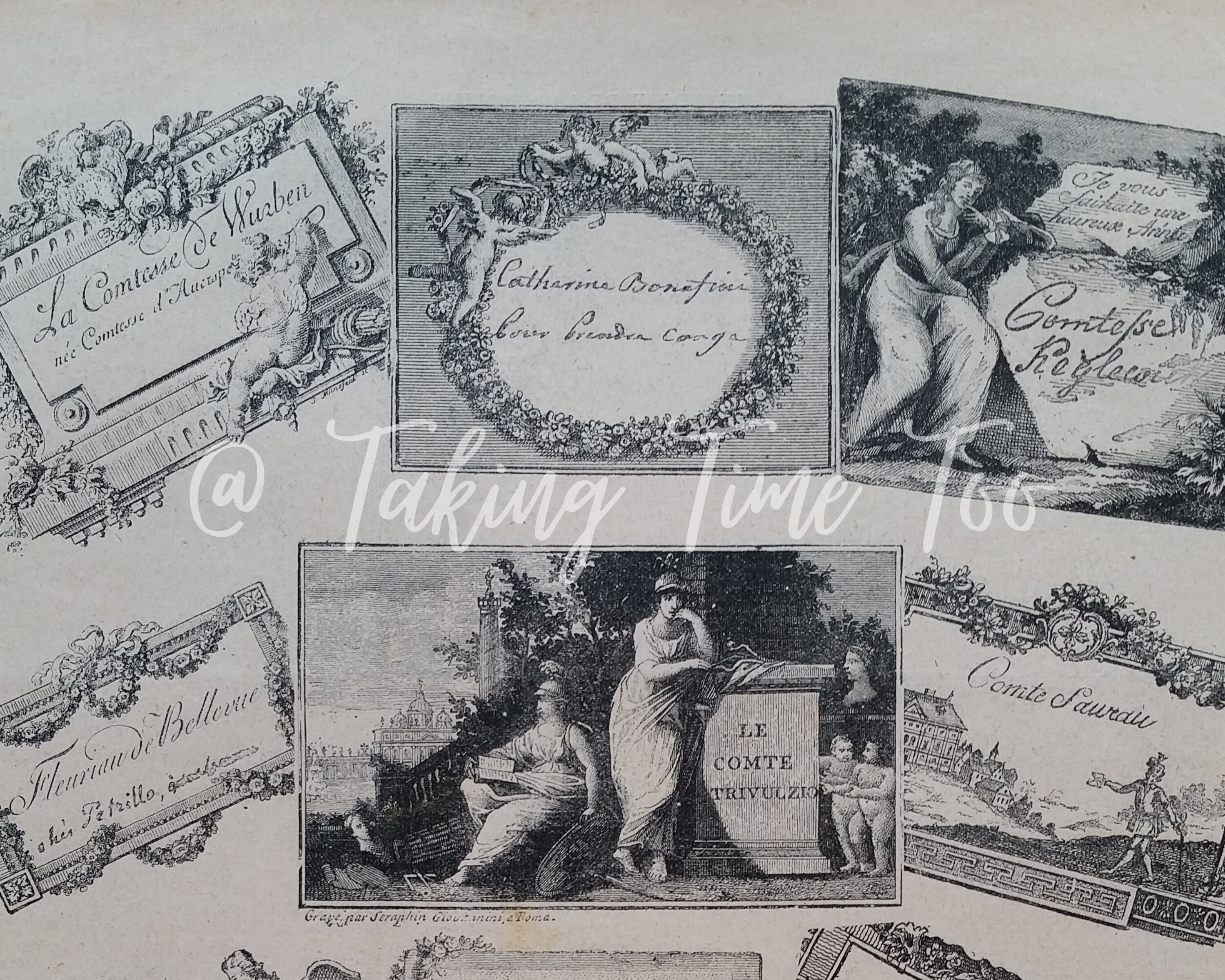 Printable Antique French Calling Cards Through the Ages for Counts and ...