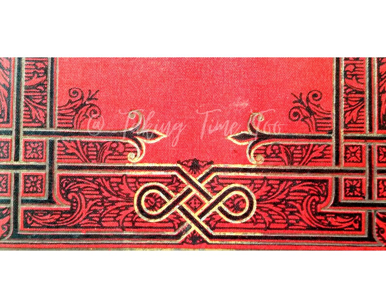 Printable Antique French Book Cover in Tooled Red Leather With ...