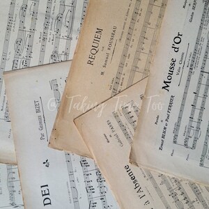 Printable French Antique Music Collages. Musical Backgrounds for Junk ...