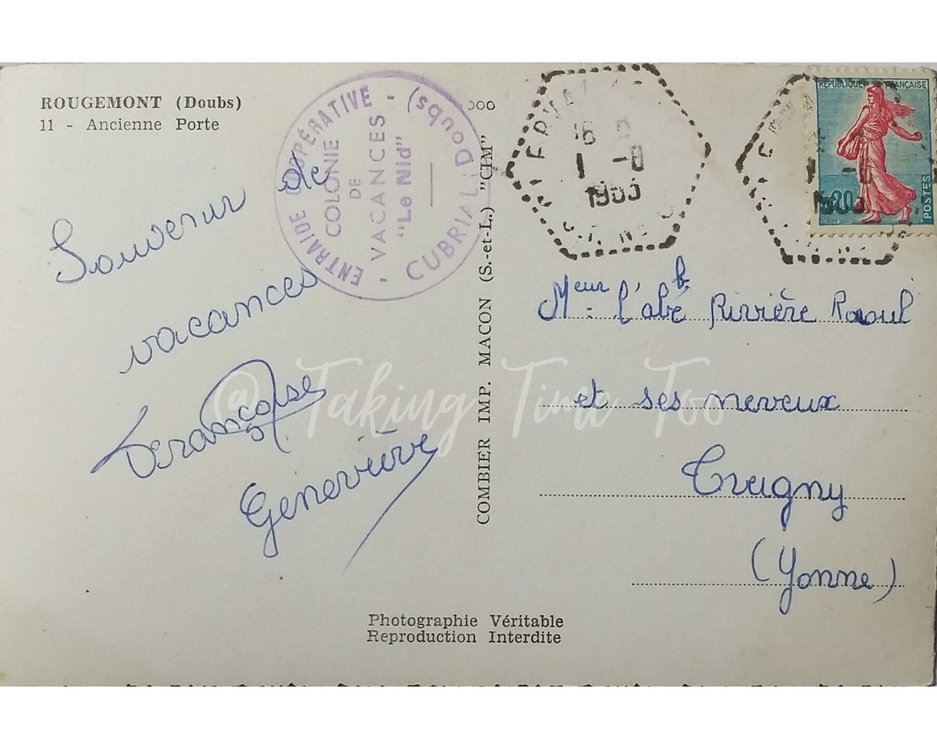 Printable Vintage French Postcard Backs, Each Handwritten in Very ...