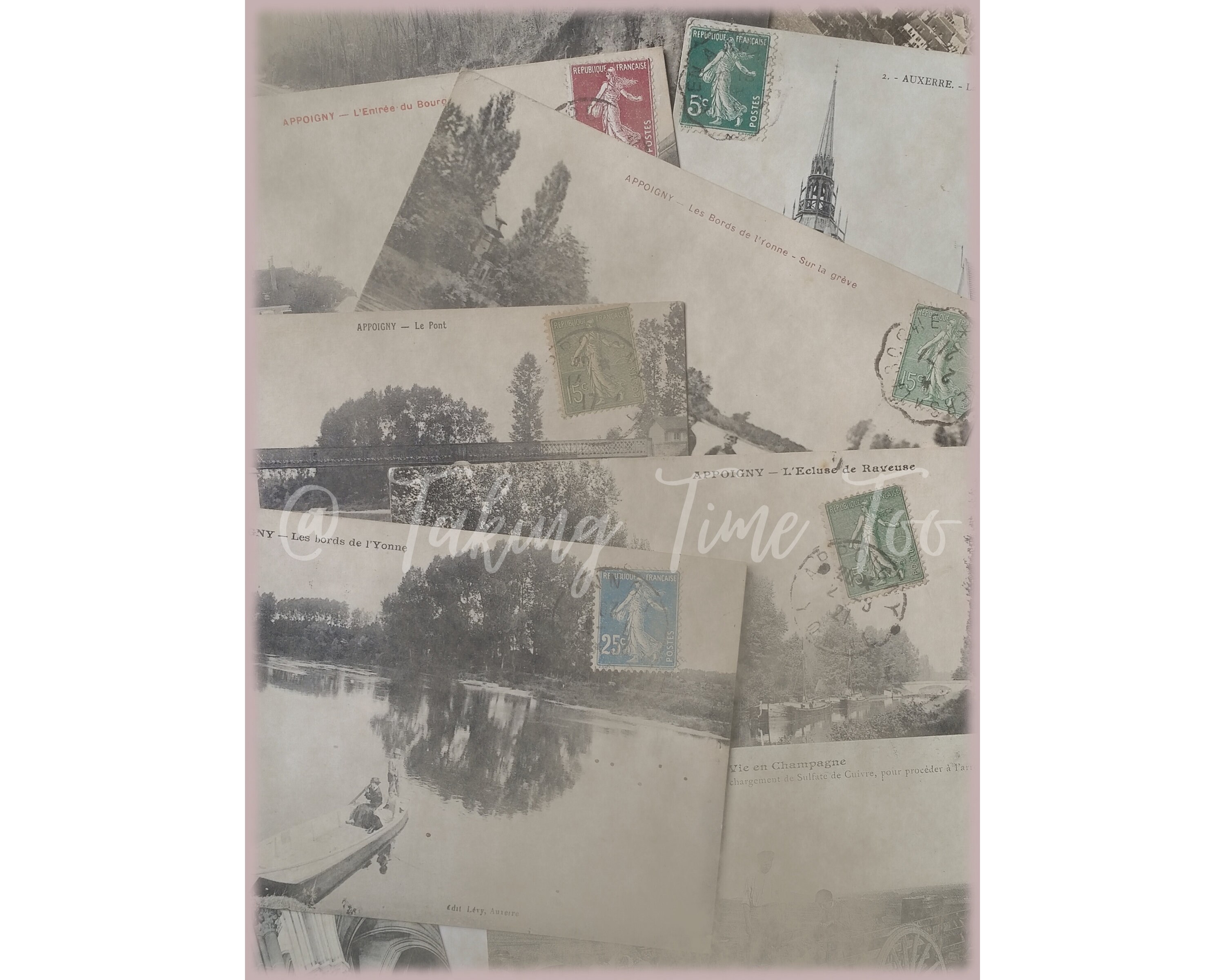 Printable Vintage French Postcard Collages, Different Collections and ...