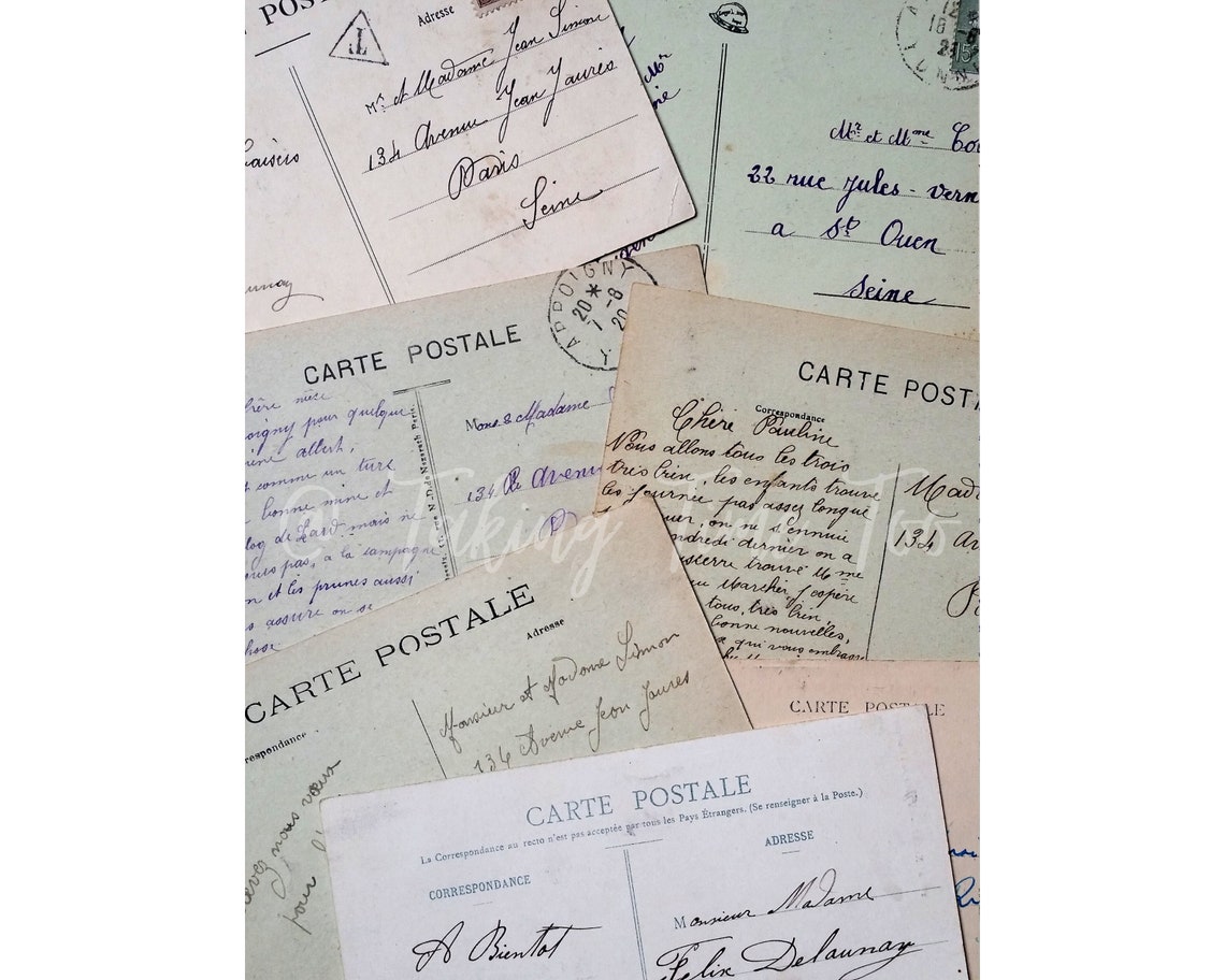 Printable Vintage French Postcard Collages, Different Collections and ...