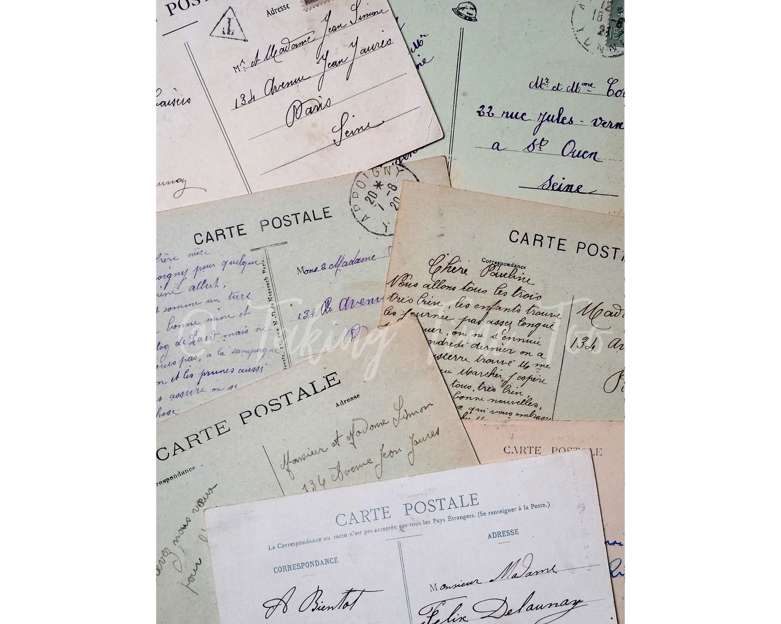 Printable Vintage French Postcard Collages, Different Collections and ...