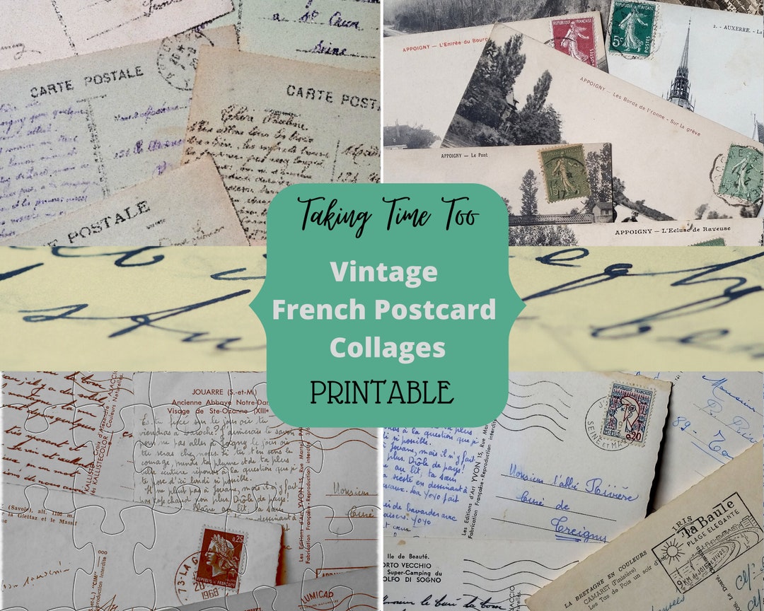 Printable Vintage French Postcard Collages, Different Collections and ...