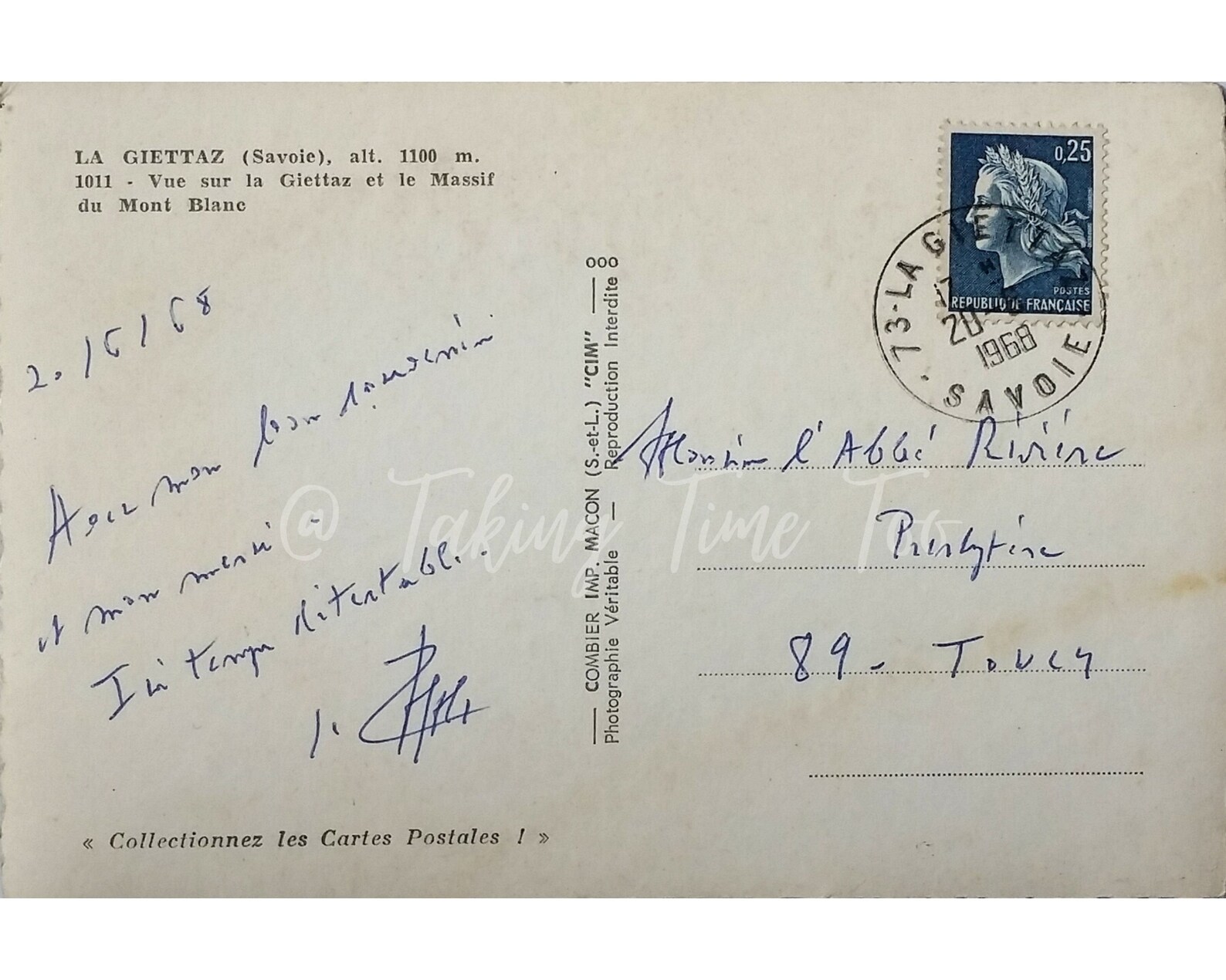 Printable Vintage French Postcard Backs Each Handwritten in | Etsy