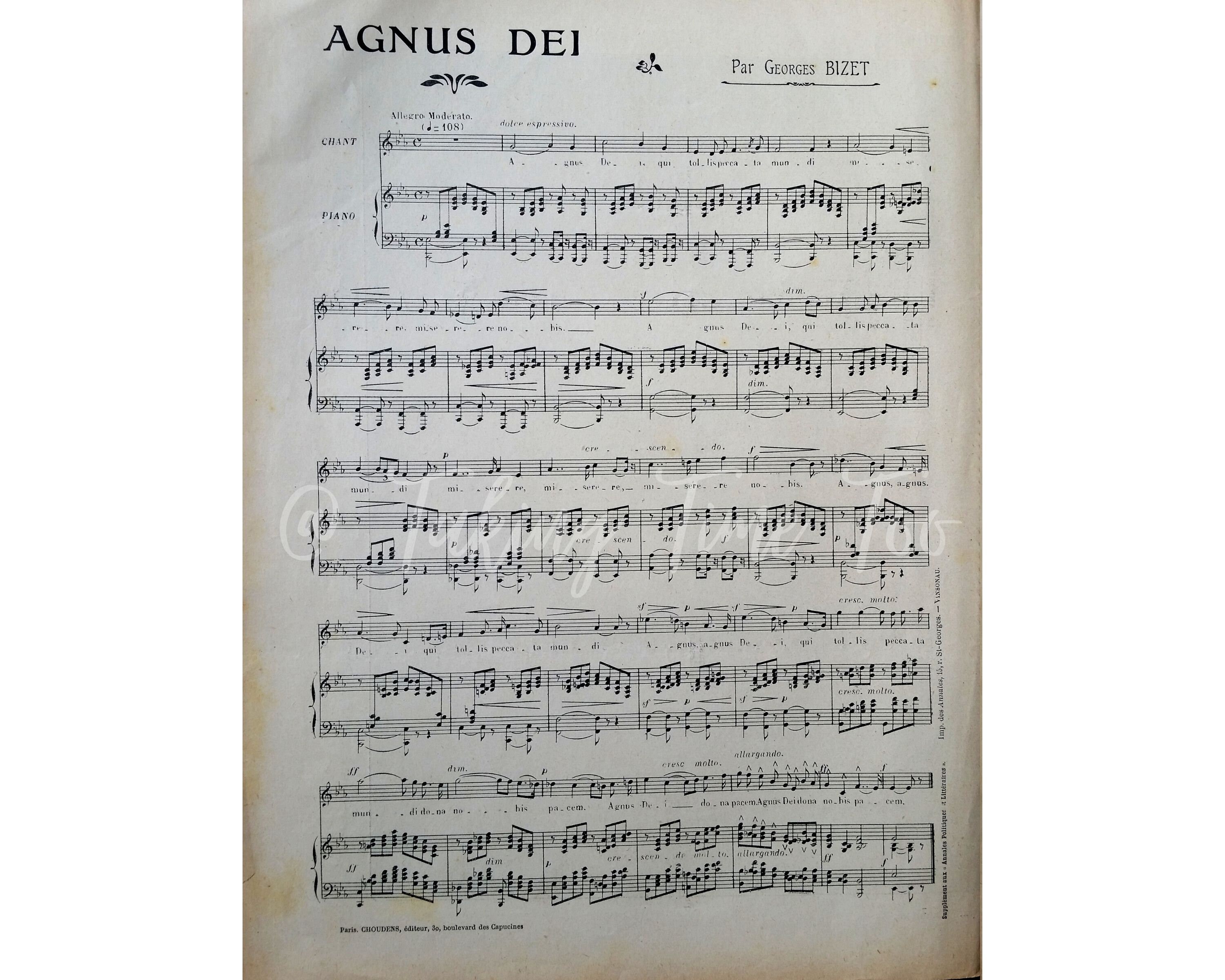 Printable Antique French Music Sheets With Wonderful Aged Ephemera Look ...