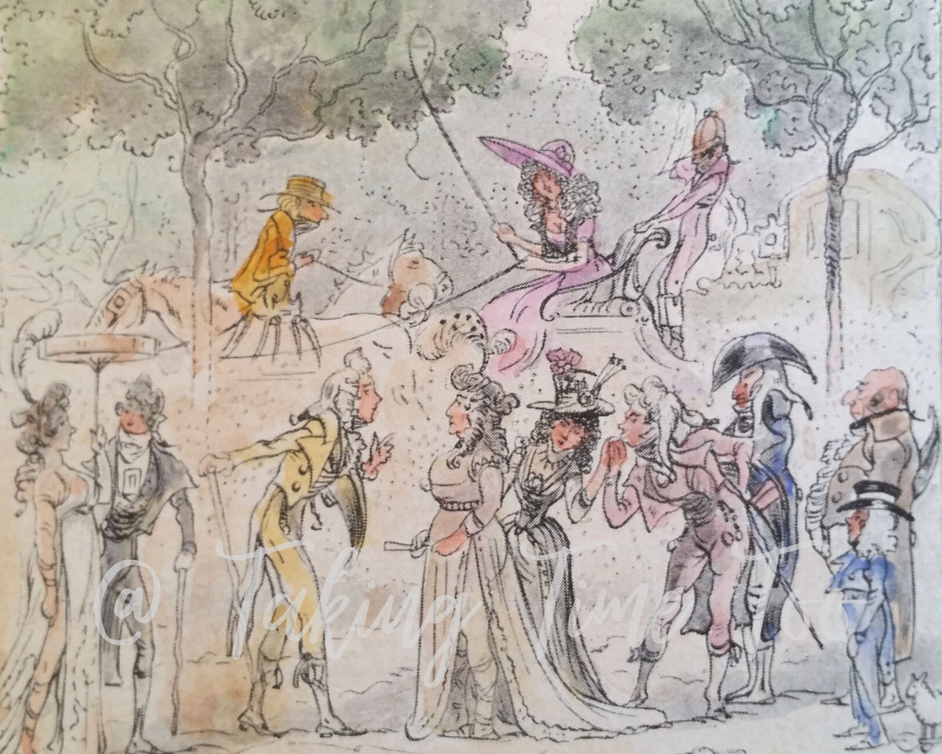 Printable French Watercolor Art of Women's 1790s Fashion. Saucy Style ...