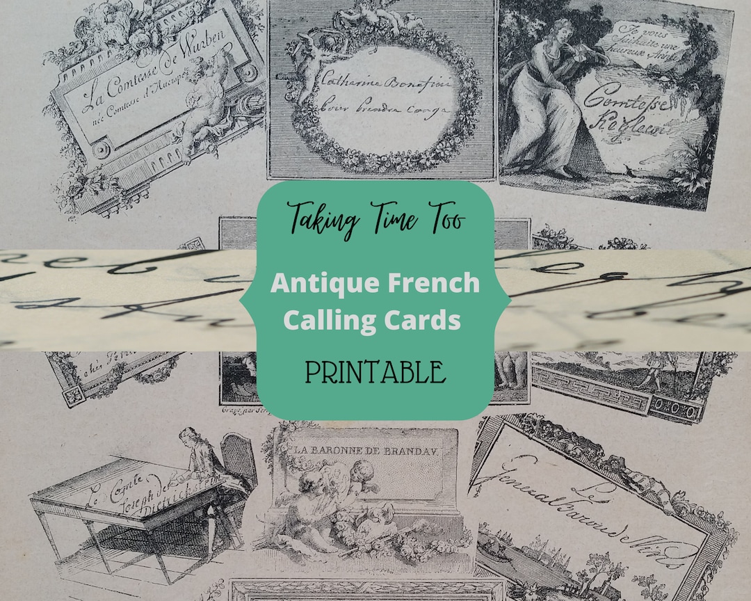 Printable Antique French Calling Cards Through the Ages for Counts and ...
