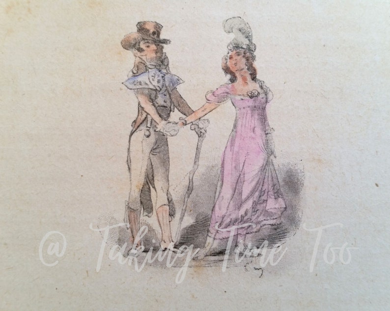 Printable French Watercolor Art of Women's 1790s Fashion. Saucy Style Diaphanous Clothing ...