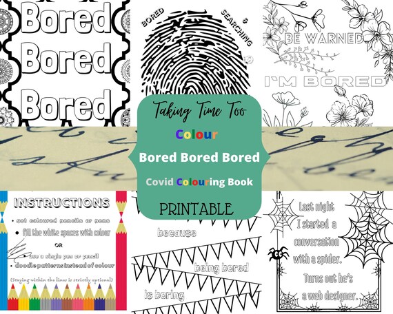 Printable so Bored Coloring Book for Boring Times Nothing to | Etsy