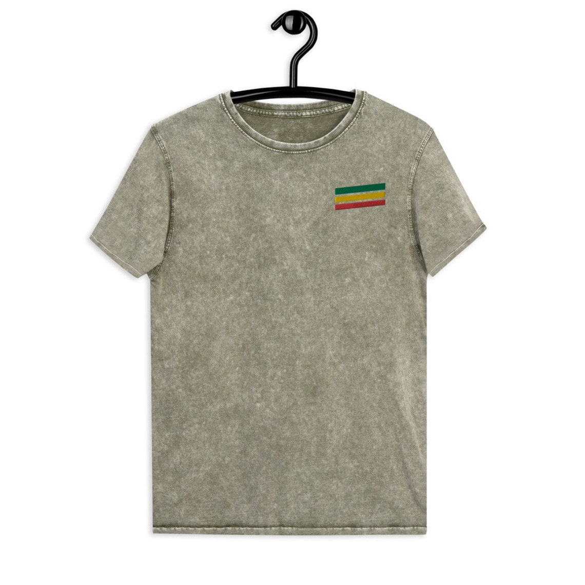 Embroidered Rasta Denim T-shirt Reggae Shirt Reggae Gift - Etsy