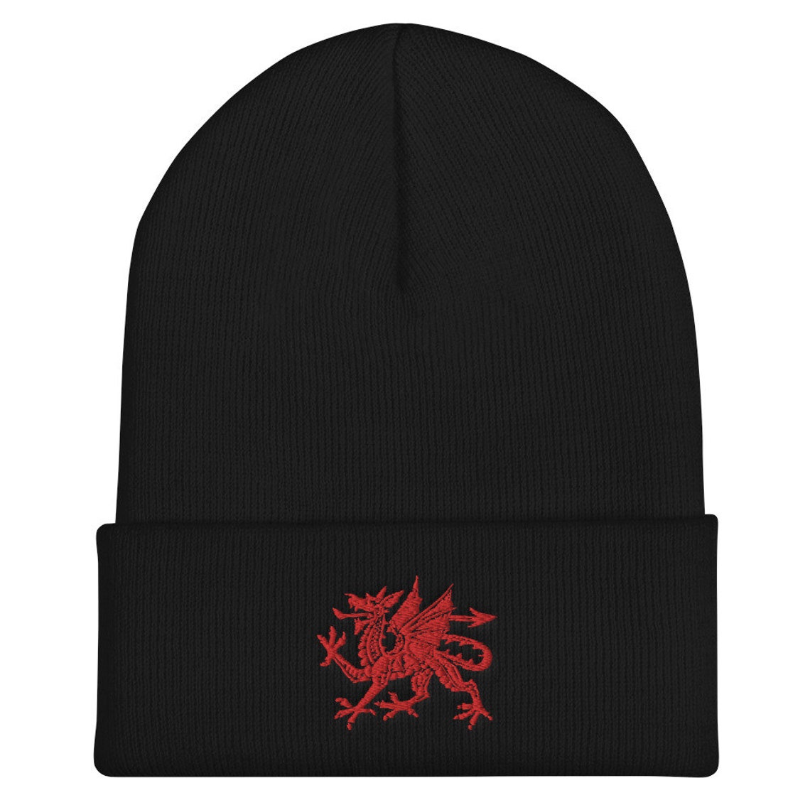 Welsh Dragon Cuffed Beanie Wales Hat Welsh Rugby Gifts Women - Etsy