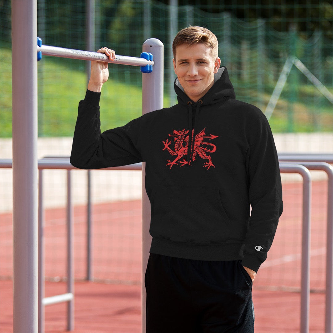 Welsh Dragon Champion Hoodie Sports Sweatshirt Sweater Wales Rugby ...