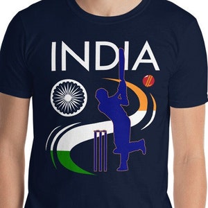 India Cricket T-shirt With Indian Flag & Brush Stroke Cricket Champions ...