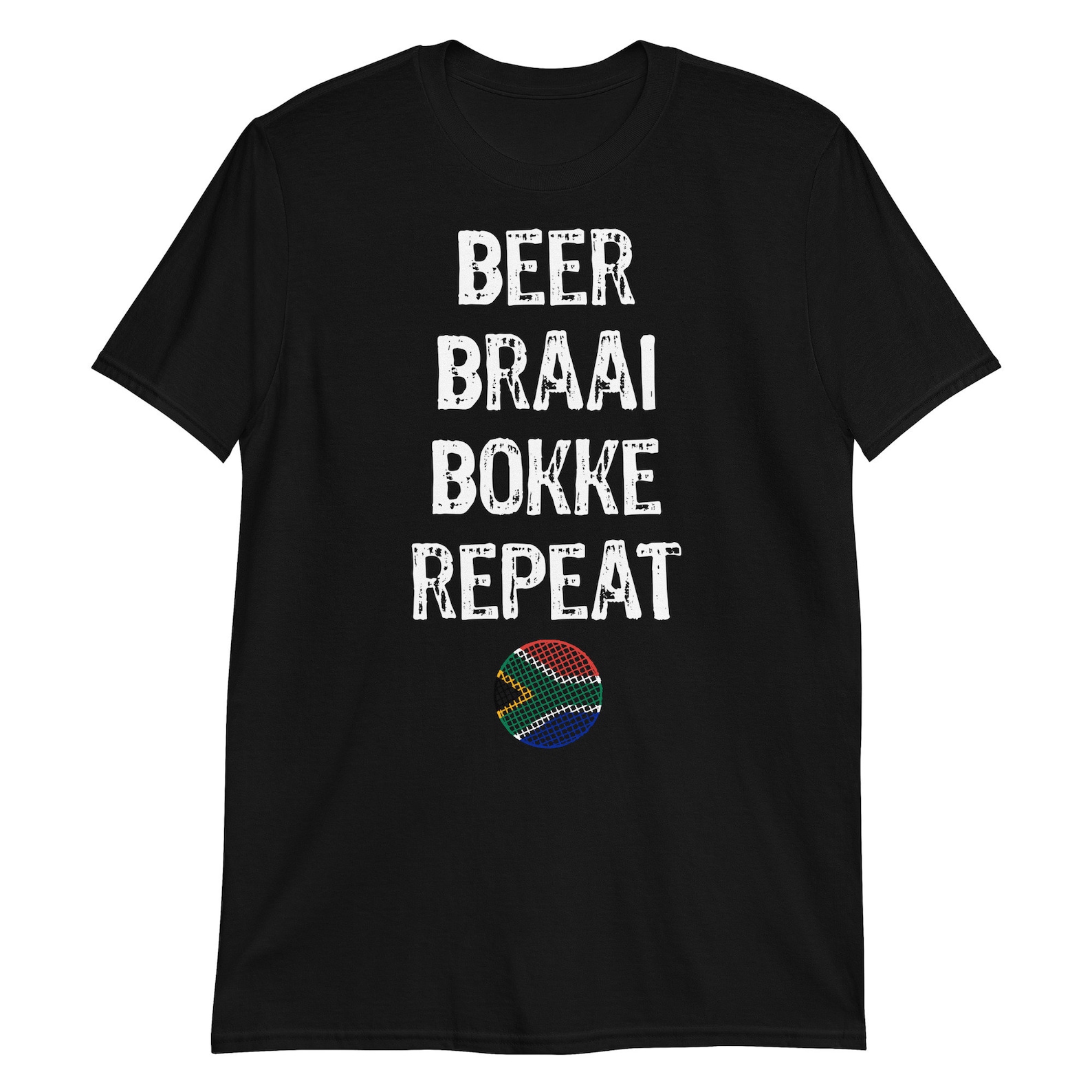 Beer Braai Bokke Repeat T Shirt | South Africa Rugby Supporter | Braai ...
