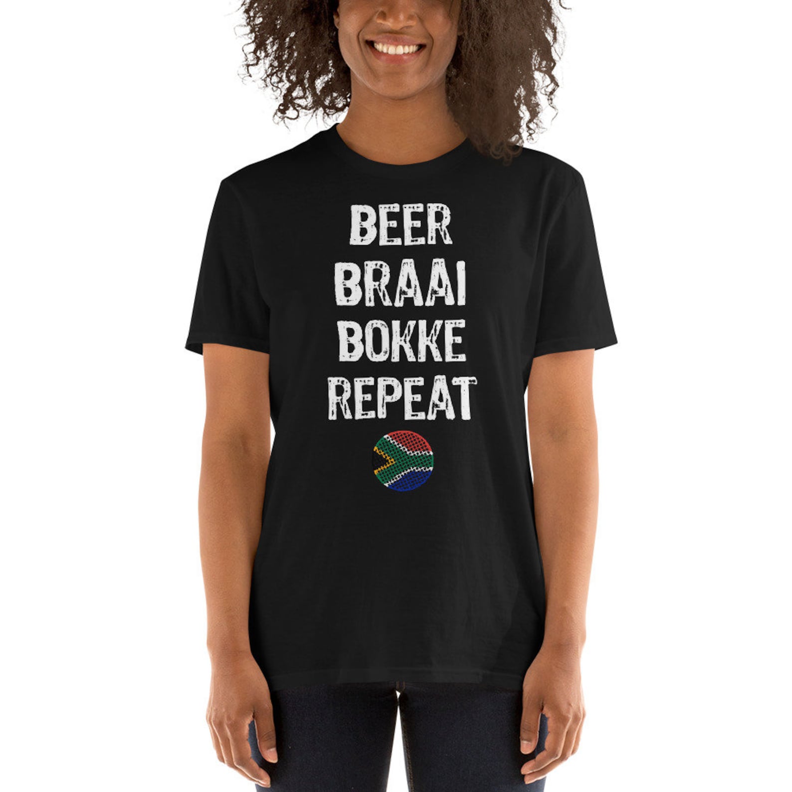 Beer Braai Bokke Repeat T Shirt | South Africa Rugby Supporter | Braai ...