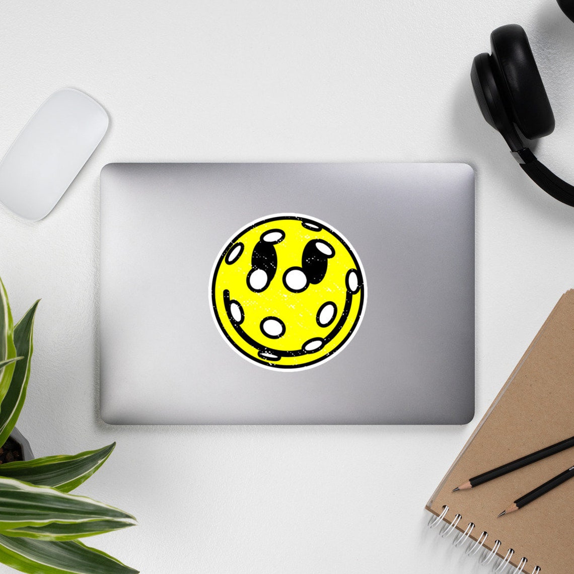 Pickleball Smiley Face Sticker: Funny Happy Face - Etsy