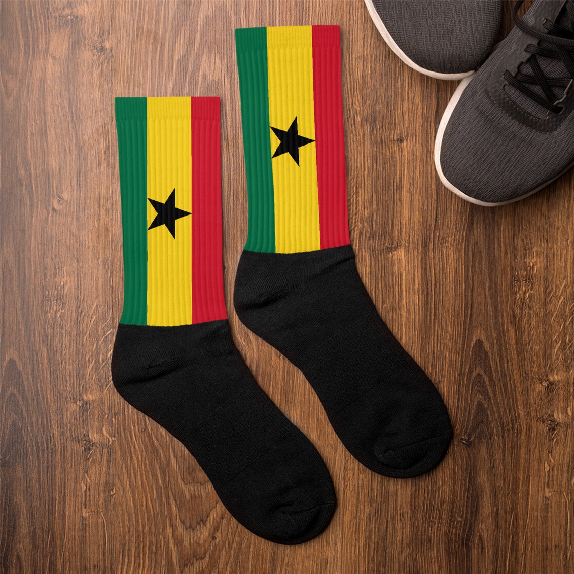 Ghana Flag Socks | Gold & Cocoa | Africa Safari | Rasta Colors - Etsy