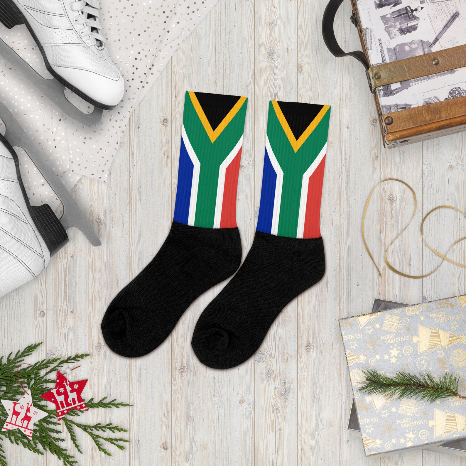 South Africa Flag Socks | Rainbow Nation | Patriot Support & Love - Etsy