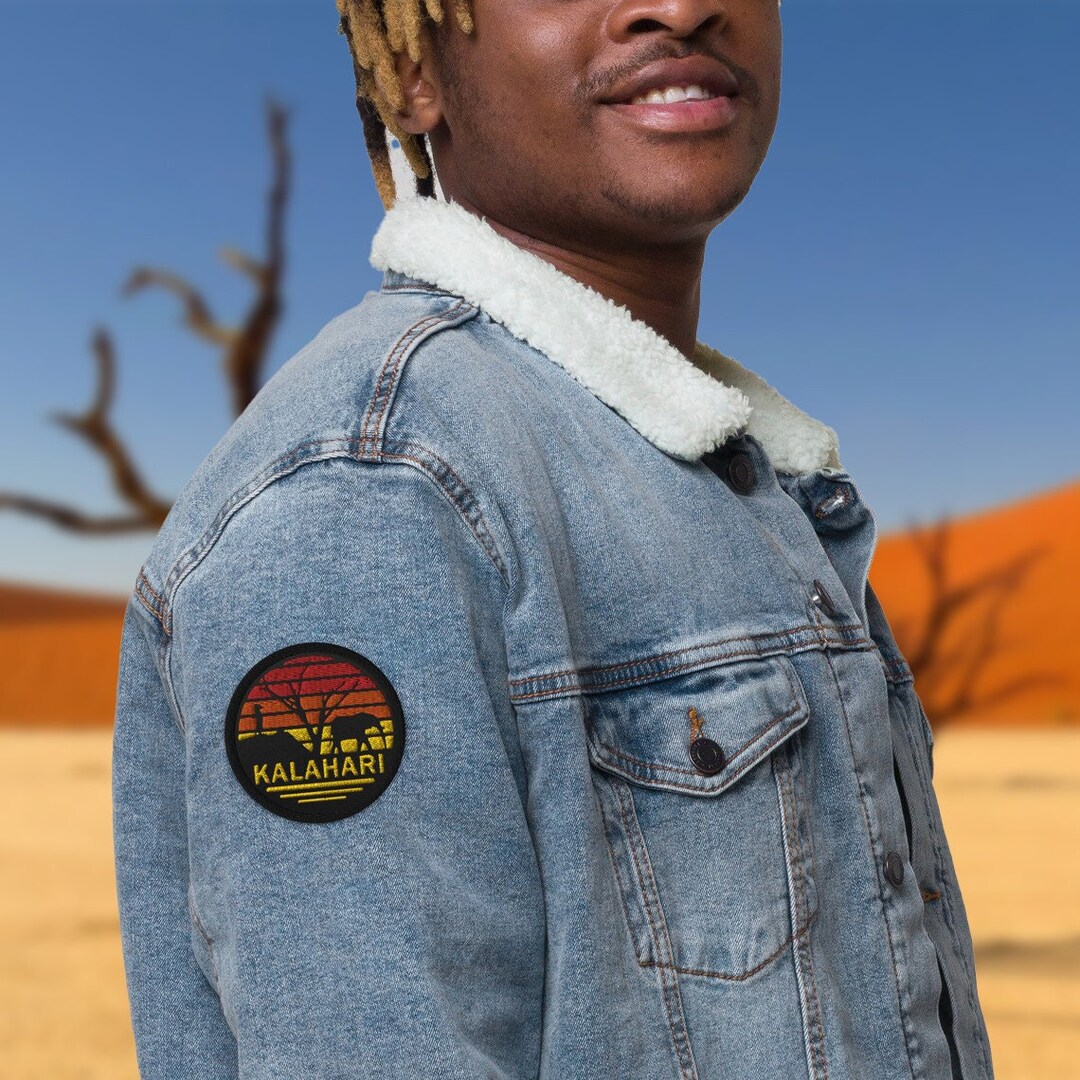 Kalahari Desert Embroidered Patch | Elephant Meerkat Sunset Safari ...