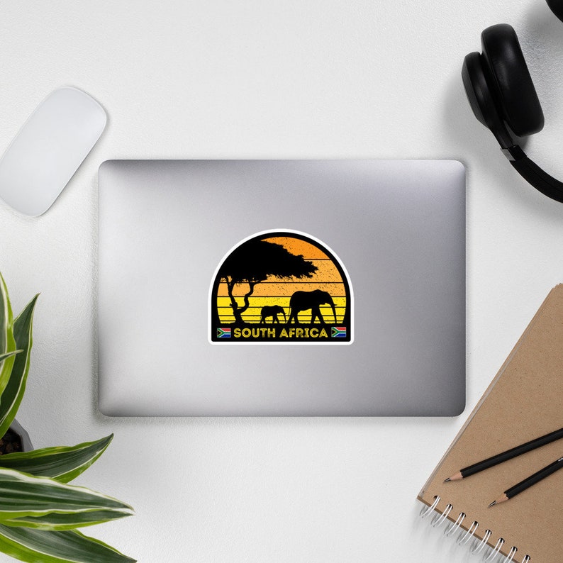 South Africa Elephant Sticker: Safari Sunset Vinyl Decal - Etsy