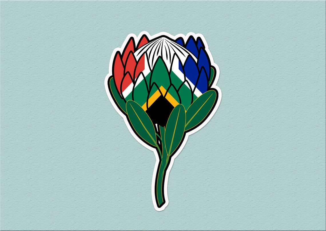 Protea Flower South Africa Flag Sticker National Symbol - Etsy