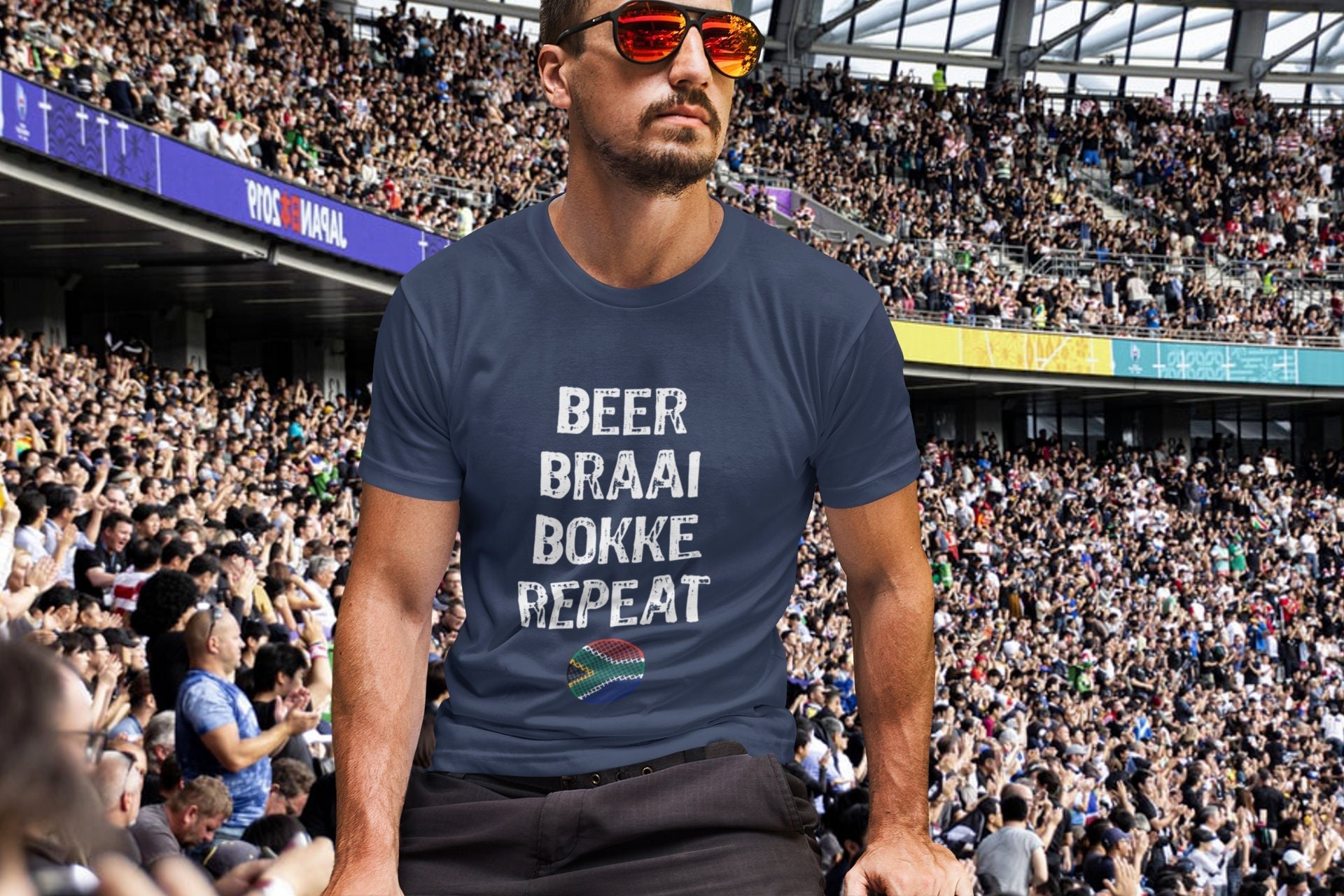 Beer Braai Bokke Repeat T Shirt | South Africa Rugby Supporter | Braai ...