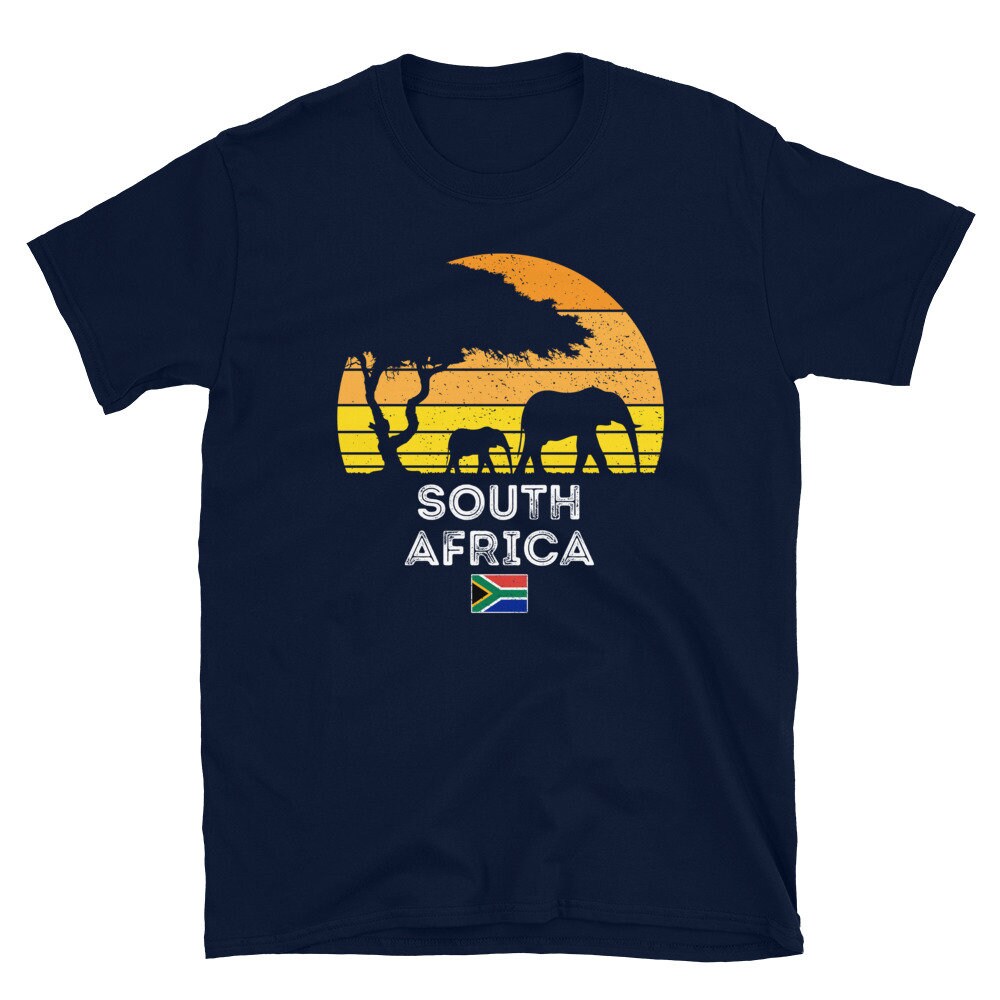 South Africa Elephant Safari Savannah Sunset Africa Flag T-shirt - Etsy