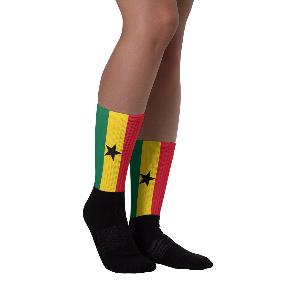 Ghana Flag Socks | Gold & Cocoa | Africa Safari | Rasta Colors - Etsy