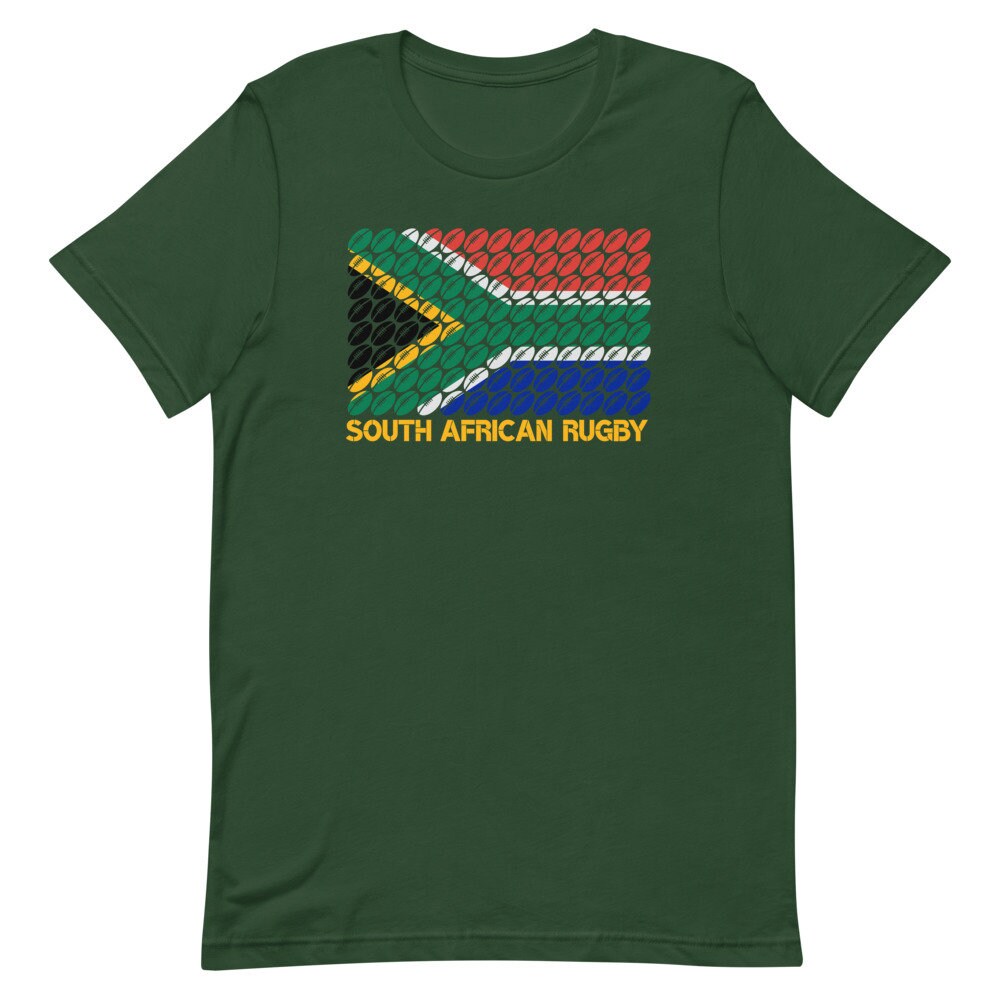 South Africa Flag Rugby Ball Pattern T-shirt - Etsy