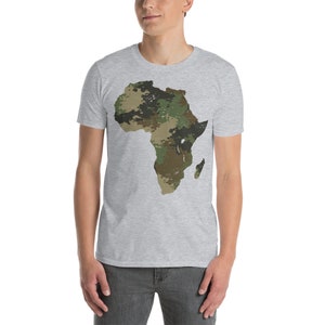 Africa Camo Pattern T-shirt | African Continent Map | African Safari ...