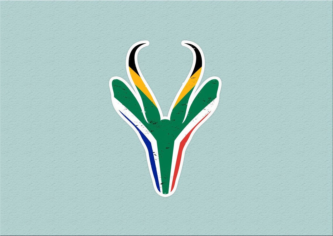 Springbok Face Sticker South Africa Flag Distressed Hier - Etsy