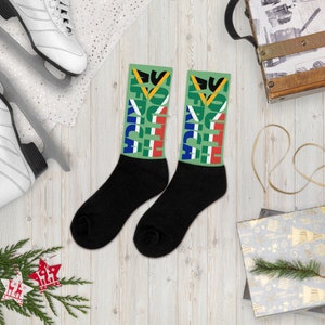 South Africa Flag Socks: Patriotic Pride Crew Socks - Etsy