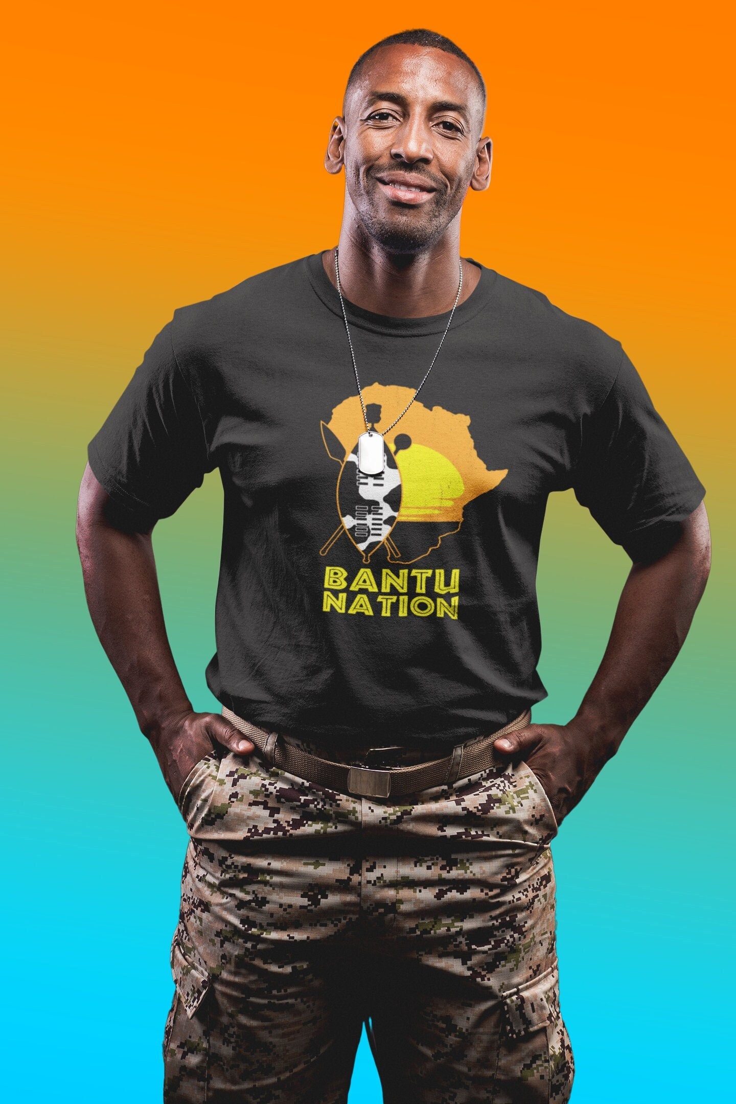 Bantu Nation Africa Zulu Shield Safari African Sunset Black - Etsy