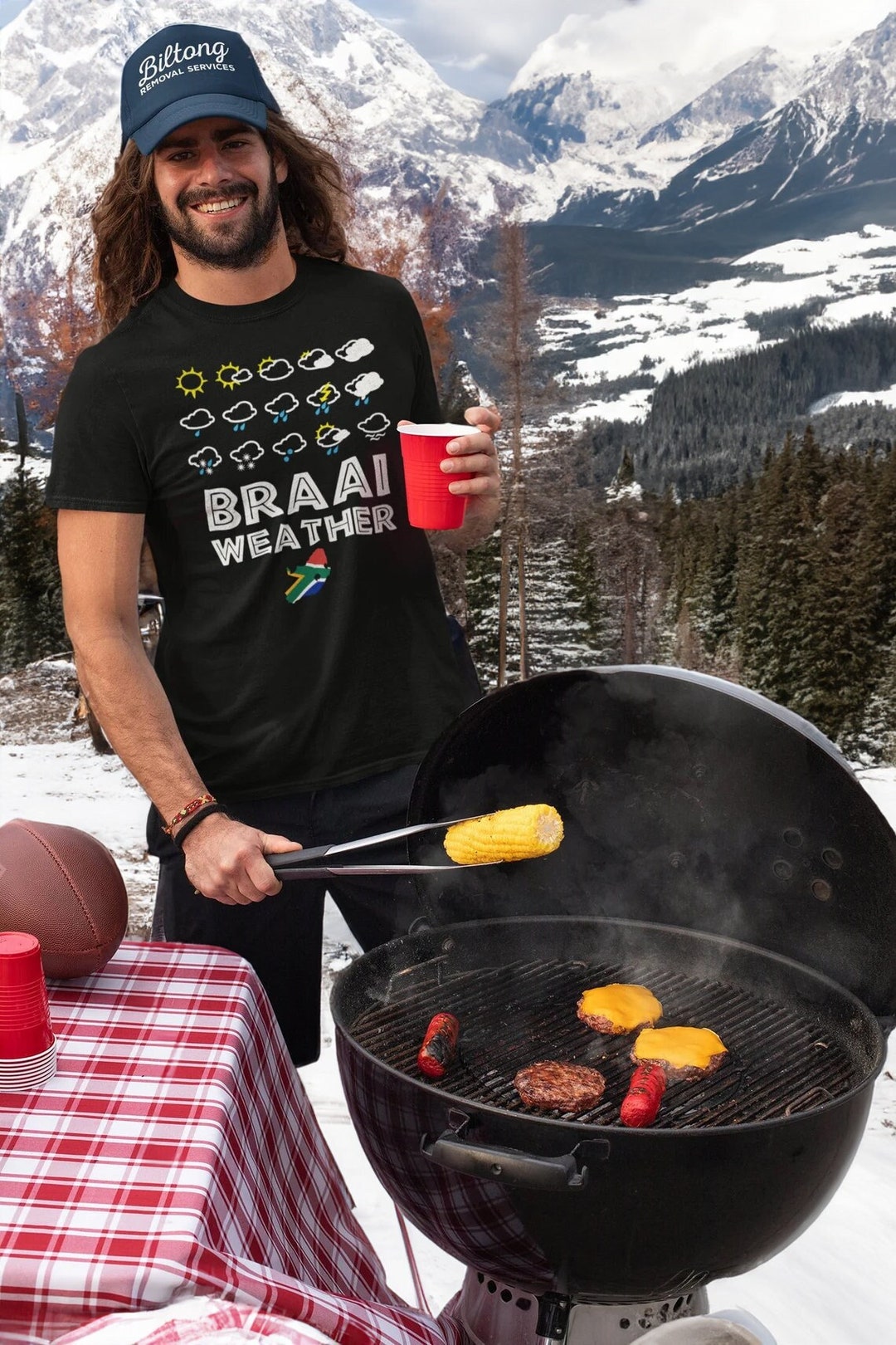 Braai Weather South Africa T-shirt Boerewors & Chops BBQ Afrikaans Dad ...