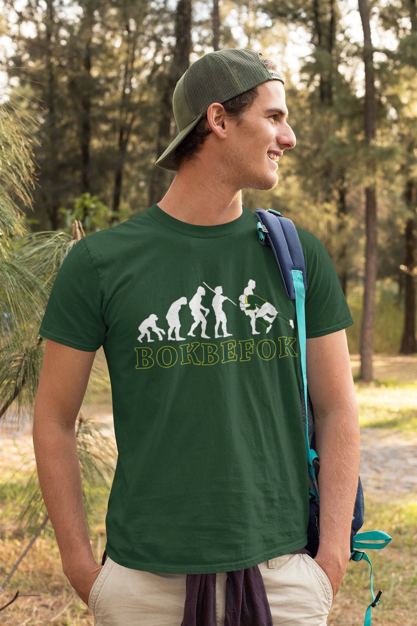 Bokbefok Evolution Rugby Funny T Shirt South African Rugby Hier Kom Die ...
