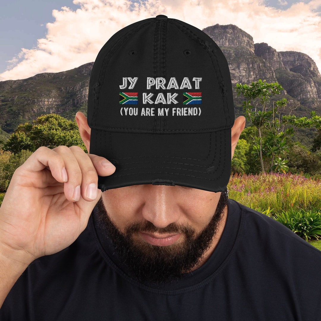 South Africa Jy Praat Kak Embroidered Distressed Dad Hat Funny ...