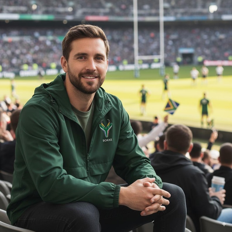 Springbok Face Embroidery South Africa Flag | Bokke Rugby Unisex ...
