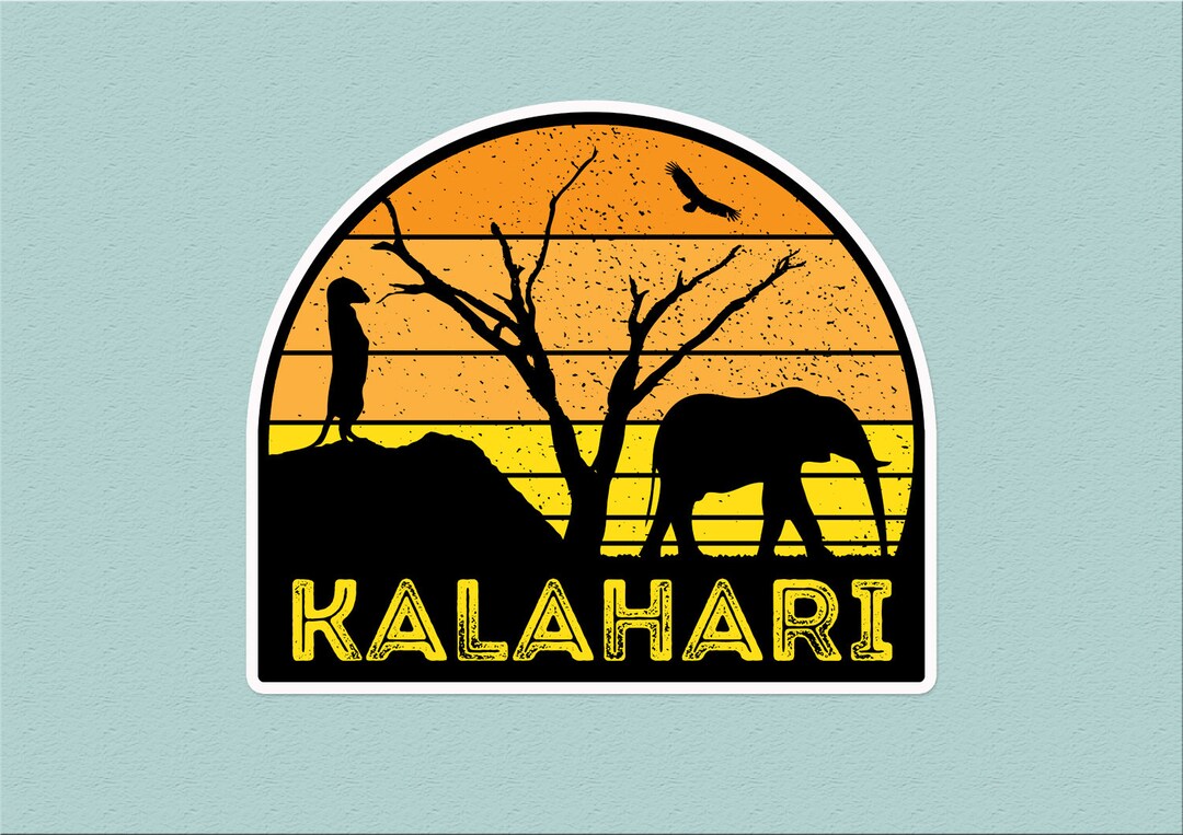 Kalahari Desert Sticker | Elephant Meerkat Sunset Safari Africa - Etsy