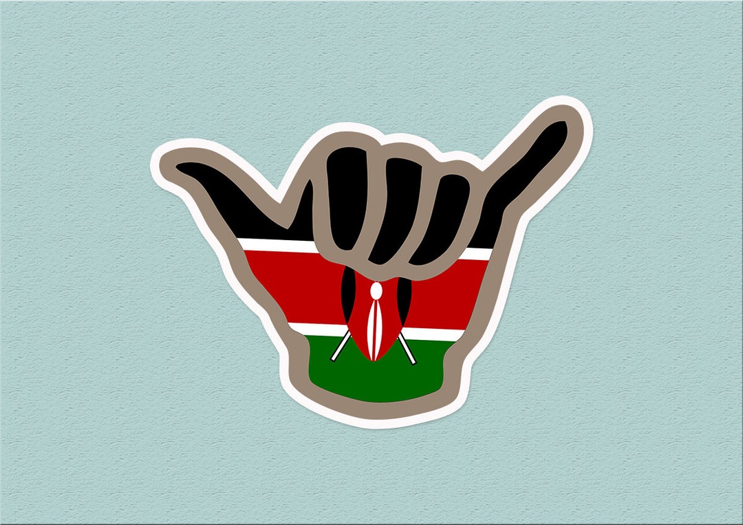 Kenya Hang Loose Hand Sticker: Kenyan Flag Vinyl Decal - Etsy