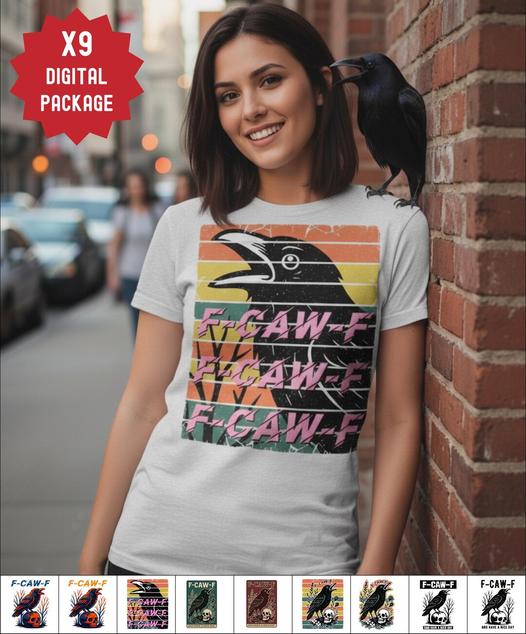 F-caw-f Crow | Funny Rude Black Crow | X9 PNG Hi-res Digital Art ...