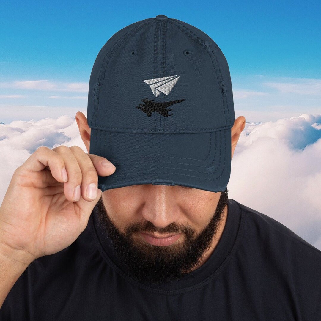 Paper Airplane Aeronautical Engineer Embroidered Distressed Dad Hat - Etsy